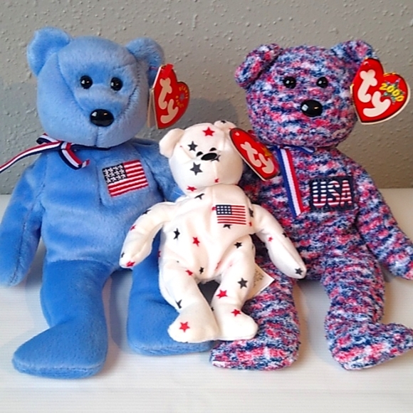 Ty | Toys | Ty Beanie Baby Teddy Bear Lot Usa America Red Cross Glory ...